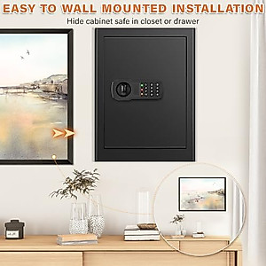 2.4 Cubic Large Fireproof Safe Box with Fireproof Document Bag, Personal Security Home Safe with Removable Shelf, Anti-Theft Lock Box for Documents Money Jewelry Valuables