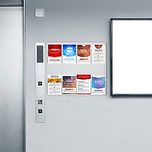 Eersida Acrylic Brochure Pamphlet Holder Brochure Display Stand Business Tri Fold Brochure Multi Slot Holder Rack Wall Mount Clear Pocket Space Saver for Flyer Literature Menu Advertise (8 Pockets)