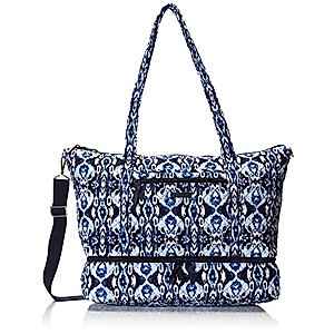 Vera Bradley Women's Cotton Deluxe Tote Travel Bag, Ikat Island, One Size US