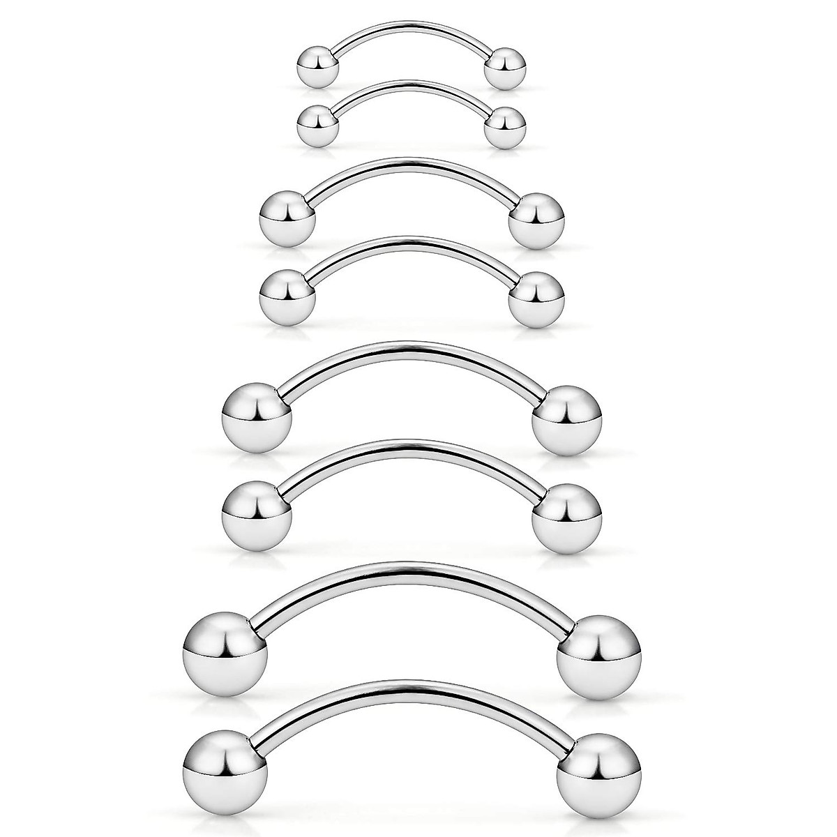 Ocptiy 20G Eyebrow Rook Ring Piercing Jewelry Stainless Surgical Steel Snake Eye Frog Tongue Verticl Lip Labret Ring Curved Barbell Belly Button Navel Daith Earring Piercing Jewelry Women Men Silver