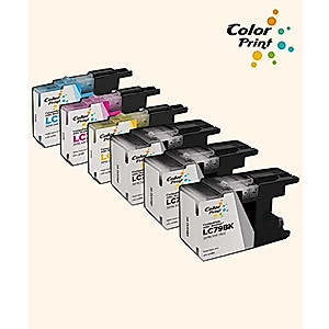 (6-Pack, 3BK, 1C, 1M, 1Y) ColorPrint Compatible LC79 Ink Cartridge Replacement for Brother LC79XXL LC-79 XXL Ink Cartridge Work with MFC-J5910DW MFC-J6510DW MFC-J6710DW MFC-J6910DW Printer