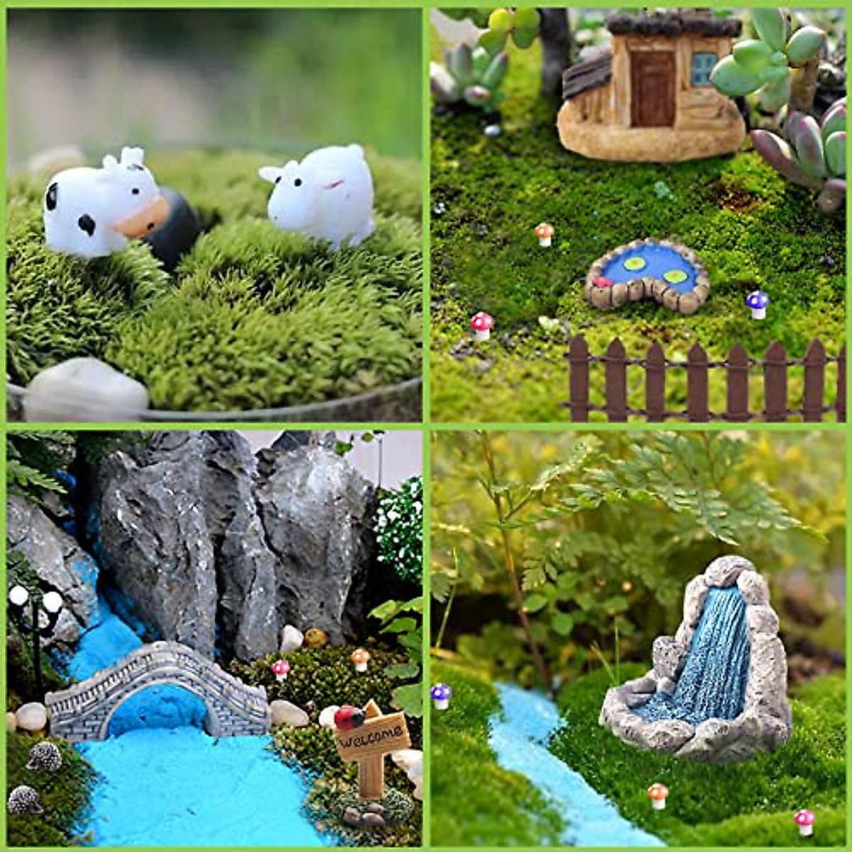 BEZALEL Fairy Garden Accessories - Upgrade Fairy Garden Kit Fairy Garden Supplies Miniatures Figurines for Micro Landscape Plant Pots Bonsai Craft Decor Terrarium Decor - Fairy Garden Decor 25pcs