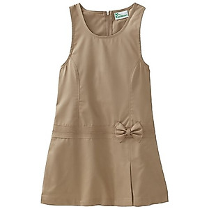 Classroom Big Girls' Zig Zag Jumper Printed Dress, Khaki, 14