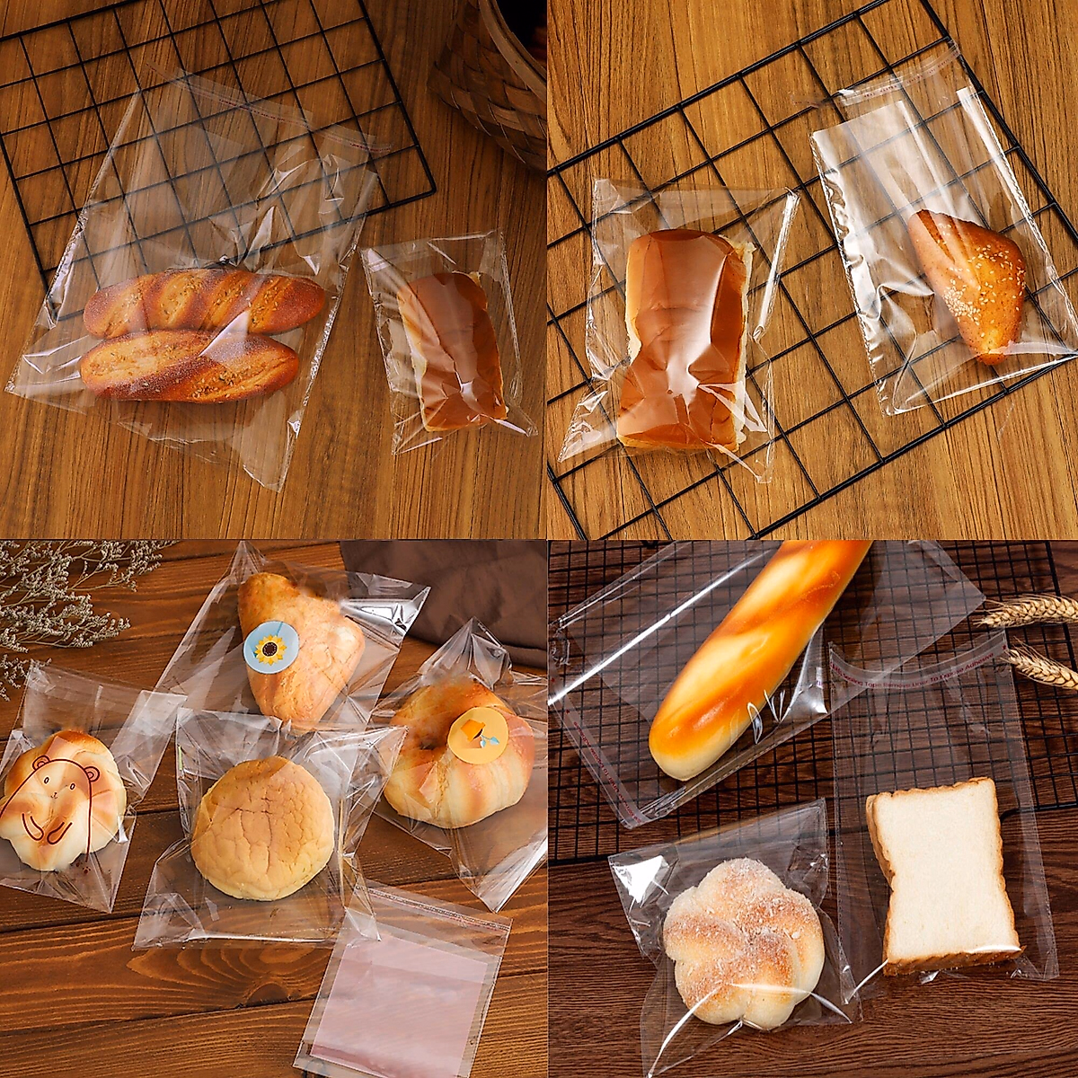 3x3" Self Sealing Bags 500pcs Clear Cello Bags Self Adhesive Cellophane Bags Resealable for Bakery Cookie Candy Soap Cards Snacks Food Treat Gift Favor 6 Sizes to Choose from