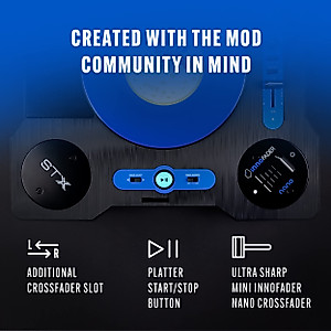 Stanton STX - Portable Scratch DJ Turntable with Innofader Nano Crossfader, Bluetooth, Pitch Slider, USB Recording, Speaker, 2 Rechargeable Batteries