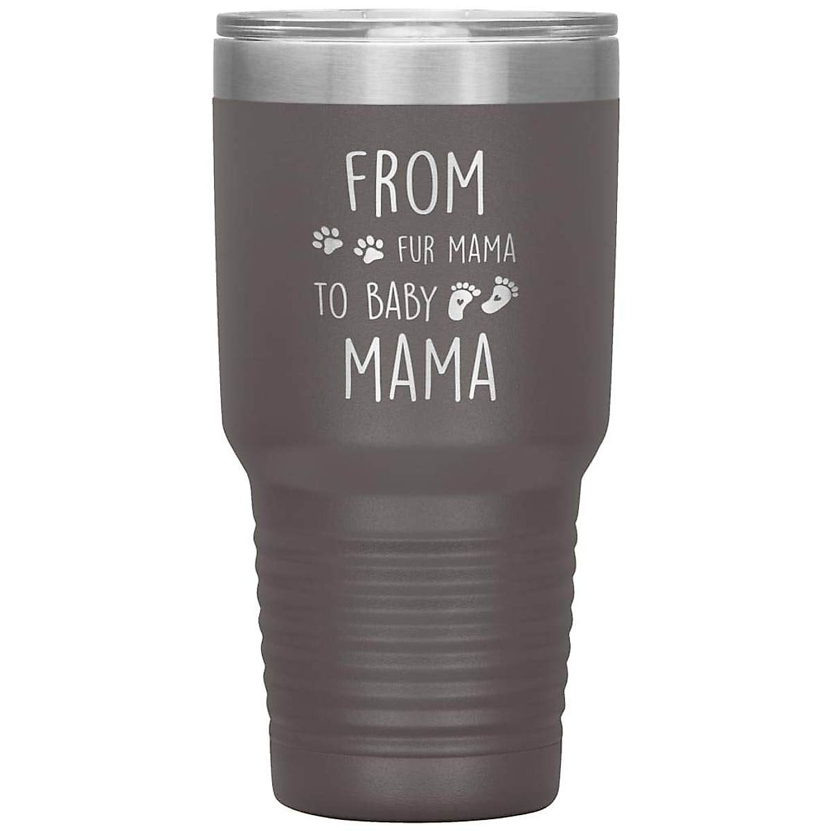 ODDITEES Cute Pregnancy Announcement For New Mom From Fur Mama To Baby Mama Laser Etched 30oz Stainless Steel Tumbler - Teal
