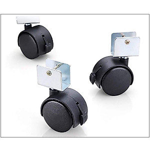 Rubber Swivel Castor Wheel,2inch Furniture Caster,Double Castor with Brake Lock,Universal 360 Degree Rotating,with U-Brack(25mm/1in)