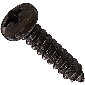 Small Parts 0410ABPPBZ Steel Sheet Metal Screw, Black Zinc Plated Finish, Pan Head, Phillips Drive, Type AB, #4-24 Thread Size, 5/8" Length (Pack of 100)