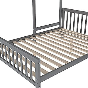 DEYOBED Twin Over Full Wooden Bunk Bed and Convertible Loft Bed with Storage Staircases - Ideal for Kids and Teens, Maximizing Space and Comfort