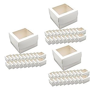 HEMOTON 60 Pcs Cookie Display Box Clear Box Treat Boxes with Window Mini Gift Boxes Chocolate Gift Box Mini Cake Boxes Baking Accessories Cookie Holder for Home Paperboard Cookie Box Donut