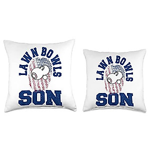Lawn Bowls Son Design Co. American Flag Fingerprint Patriotic Sports Lawn Bowls Son Throw Pillow, 16x16, Multicolor