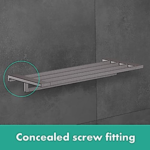 Hansgrohe -Towel Rack with Holder 26-inch Holder in Brushed Black Chrome, 41751340