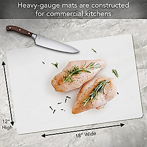 Cut N' Funnel Food Service Grade Heavy Gauge Flexible Plastic Cutting Board Mat 1 Pack18" x 12" Made in the USA BPA Free Dishwasher Safe