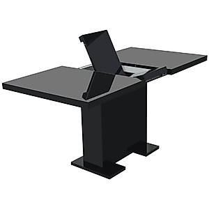 Extendable Dining Table,Modern Cocktail Table,Rectangle Conference Table,Easy to Assemble,Great for a Living Room, Den, Office Room, and Family Room, High Gloss Black