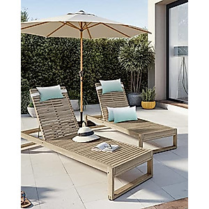 Recliner Head Pillow Ledge Loungers Chair Pillows with Insert Moroccan Texture Teal Gradient Lumbar Pillow with Adjustable Strap Outdoor Waterproof Patio Pillows for Beach Pool Chair, 2 PCS