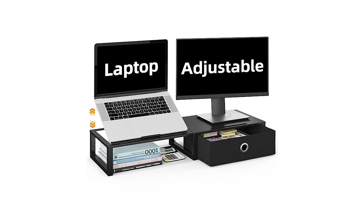 WESTREE Adjustable Monitor Stand Riser with Drawer for Ergonomic Setup