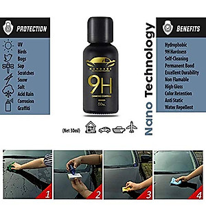 Ceramic Coating, Manybuy Mr Fix 9H Nano Coating Kit Super Ceramic Car Coating Hydrophobic, Car Paint Sealant Protection Anti Scratch, High Gloss Auto Ceramic 9H Hardness Ceramics
