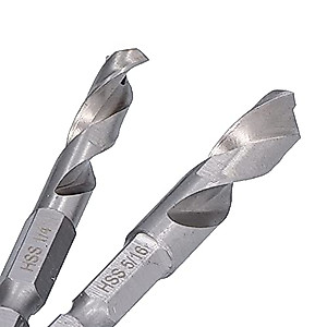 5pcs Stubby Drill Bit Set, Drill Bit Set with 1/4 Quick Change Hex Shank for Machining Drilling, M2 High Speed Steel, for Quick Change Chucks and Drives