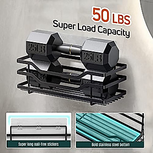 ACMETOP Adhesive Shower Caddy 3-Pack Shower Organizer No Drilling Shower Shelves with 3 Hooks & Soap Holder, Rustproof SUS304 Stainless Steel Bathroom Caddy, Shower Shelf for Inside Shower