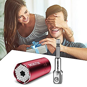 MiKiTok Universal Socket Universal Socket Wrench Craftmanstoolset,Birthday Gifts for Men Women Husband Him Boyfriend 1/4"-3/4" (7mm to 19mm)