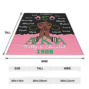 Super Soft Women's Blanket, Pink Sorority Gift for Women Plush Blanket for Sofa, Bedroom, Couch, Living Room, 50" x 60" inches.