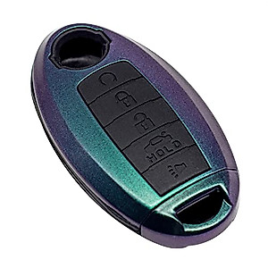 SK CUSTOM Smart Key Fob Case Cover Compatible with Infiniti JX35 Q50 Q60 QX56 QX60 QX80 for Nissan Altima Armada Maxima Murano Pathfinder Rogue 5 Button Keyless Entry Remote
