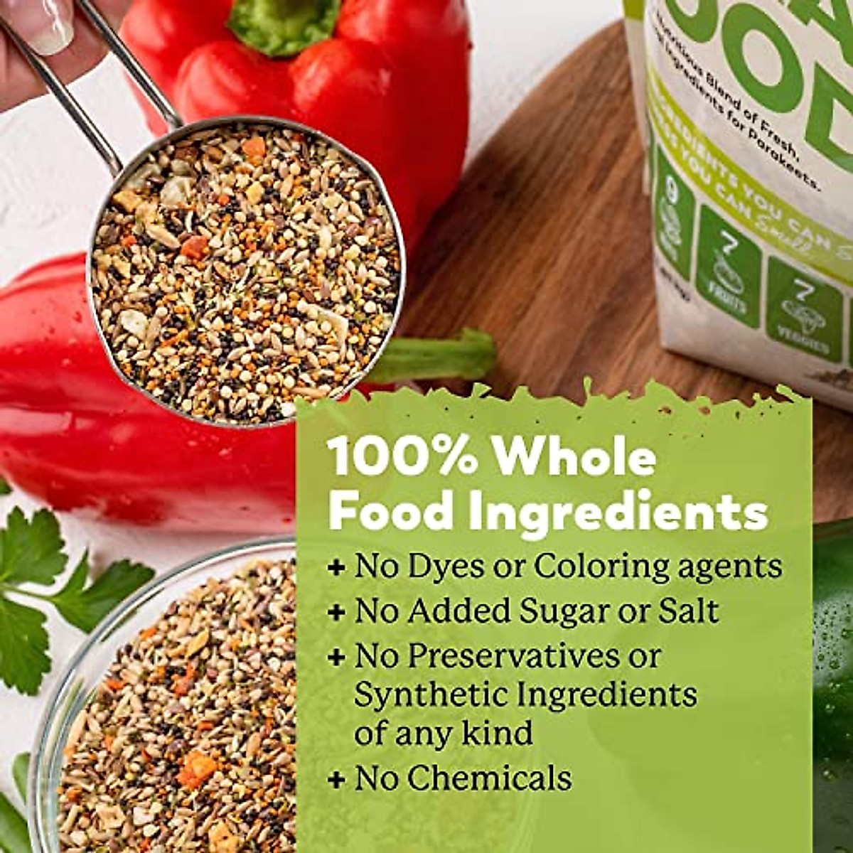 Dr. Harvey's Our Best Parakeet Food, Wholesome Seeds, Nuts, Fruits, and Vegetables Bird Feed for Budgies and Parakeets