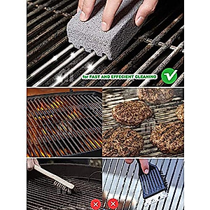 Magic Blackstone Griddle Scraper，4 Pack Gray Stone Cleaning Block Clean Brick for Grill, Removing Stains BBQ，Pool, Racks, Baking Steel, Oven, Flat Top Cookers, Utensils, Exfoliation Dead Skin, Toilet