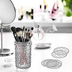 DLAND 20 Pieces Mason Jar Flower Frog Holder Lid Arrangement Flower Insert Lid Grid Organizer Lid Metal with Square Grids for Regular Standard Mouth Canning Jar.