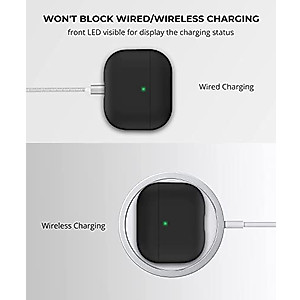 Homstect Compatible with Airpods 3 Case, Triple-Layer Protective Silicone Case for AirPods 3rd Generation (2021 Released) Charging Case Cover, Shockproof and Skin-Friendly, Front LED Visible-Black