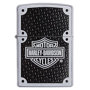 Zippo Harley-Davidson Carbon Fiber Satin Chrome Pocket Lighter