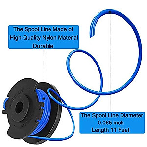 Replacement String Trimmer Spool for Ryobi Weed Wacker String,11ft 0.065" String Trimmer Line for ryobi String Trimmer Refill,for Ryobi One+ AC14RL3A 18v 24v and 40v Cordless Weed Eater(12 + 2Pack)
