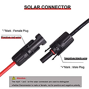 Tsinghwang 2 Set 10AWG Solar Panel to SAE Adapters Solar Extension Cable 50Amps Connectors for RV Solar Panel Battery DC Power Battery Charger 55cm/22in