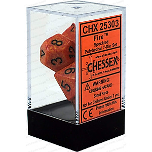 Chessex CHX25303 Dice-Speckled Fire Set, One Size, Multicolor