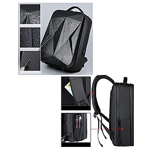 SOLOAD Hard Shell Laptop Backpack 17 Inch Business Gaming Backpack Waterproof with USB Charging Port (Hard Shell Black)