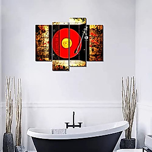 Record in Red and Buttons of Studio Wall Art Painting Pictures Print On Canvas Music The Picture for Home Modern Decoration