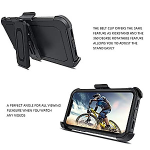 BENTOBEN iPhone 11 Case, Phone Case iPhone 11, Heavy Duty 3 Layers Shockproof Full Body Rugged Hybrid Hard PC Bumper Drop Protective Men Boys Cover for iPhone 11 with Kickstand Belt Clip Holster,Black