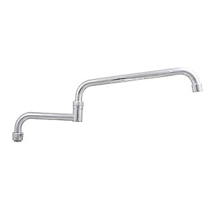 BK Resources Evolution Series Commercial Kitchen 18" Swing Double Jointed Spout, NSF, Stainless Steel, Heavy Duty Faucet Parts, 2.0 GPM Flow Rate