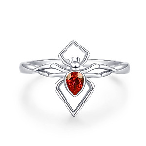 TRISHULA Spider Ring for Women, 925 Sterling Silver Adjustable Spider Open Thumb Ring Cute Animal Spider Gift for Mom Daughter Wife