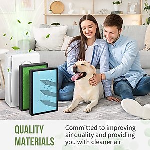 Nisreen PB-P01 Replacement Filter Compatible with Pro Breeze Air Pu-rifier Filter Replacement Model PB-P01, Compare to Part# PB-P01F, 4-IN-1 PB-P01F-US Filter with H13 True HEPA, 2-Pack