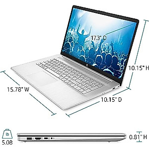 HP 17.3 Inch FHD Business Laptop, AMD Ryzen 5 5500U Processor (up to 4.3 GHz), Windows 11 Pro, 32GB RAM, 1TB SSD, Numeric Keypad, Bluetooth, Natural Silver, PCM