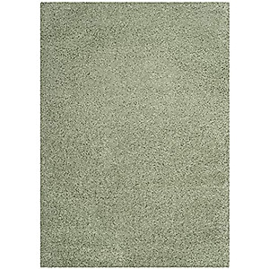SAFAVIEH Laguna Shag Collection 5'3" x 7'6" Light Sage SGL303V Solid Non-Shedding Living Room Bedroom Dining Room Entryway Plush 2-inch Thick Area Rug