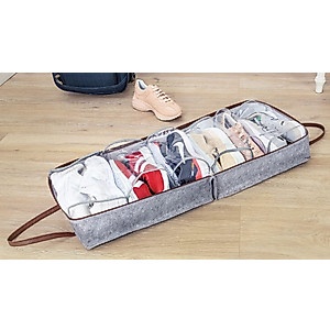 6 Pairs Shoe Bag for Travel Dark Gray Felt Blend Fabric - Travel Storage Bags for Luggage - Shoe Bag for Travel - Shoe Packaging Organizer Storage Bag - Shoe Bag with Luggage Case - Dark Gray