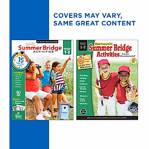 Summer Bridge Activities 1st Grade Workbooks to 2nd Grade Workbooks, Math, Reading Comprehension, Writing, Science Summer Learning Activities, 2nd Grade Workbooks All Subjects With Flash Cards