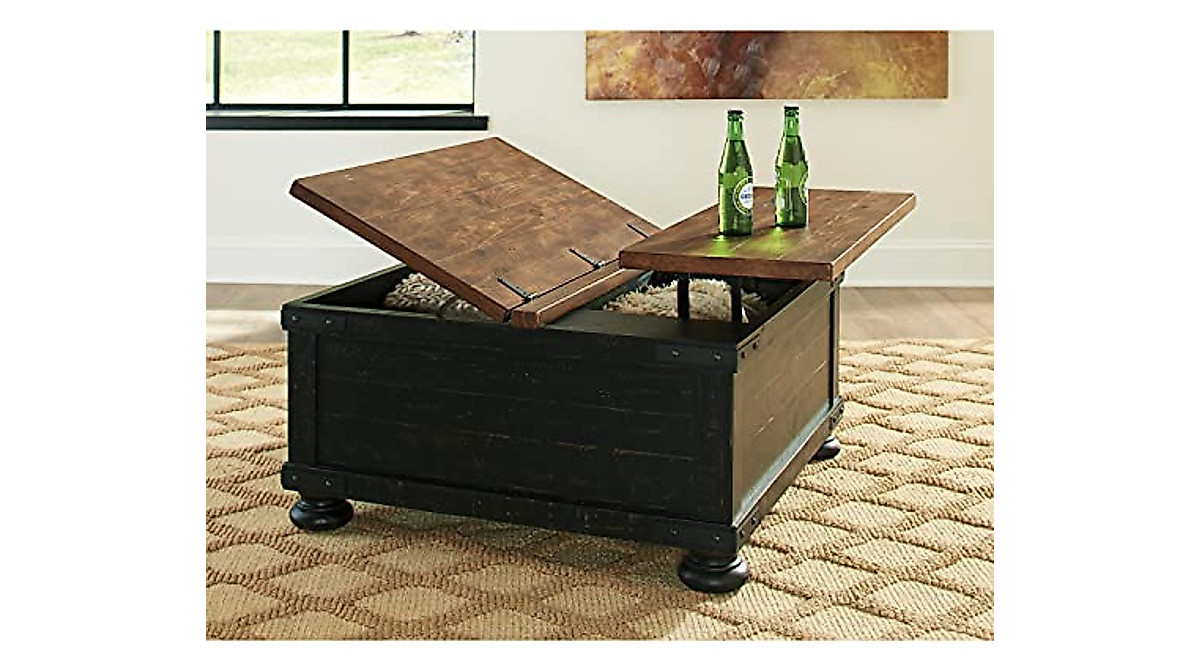 Valebeck Farmhouse Lift Top Coffee Table with Storage