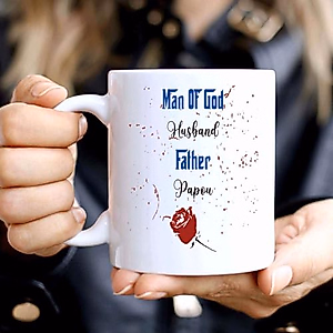 Christian Gift for Husband and Father - Prayers - Navy Multicolor Unisex Sweat - 11 Oz White Ceramic Coffee Mug