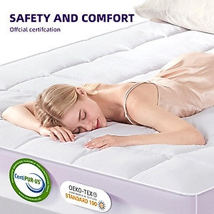 BDEUS 3 Inch Memory Foam with Mattress Pad in a Box,Ventilated Soft Mattress Pad, Bed Topper, CertiPUR-US Certified, King Size, Purple