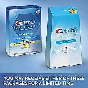 Crest 3D Whitestrips, Classic Vivid, Teeth Whitening Strip Kit, 20 Strips (10 Count Pack)
