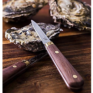Aursh Oyster Shucking Knife With 2 Pairs Level 5 Protection Food Grade Cut Resistant Gloves (M & L Sizes) Oyster Knife Shucker Set Clam Knife Oyster Opener Seafood Opener Kit Tool Oyster Shucker Set