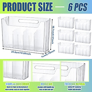 Briwooody 6 Pack Plastic Adhesive Mount Cabinet Door Organizer Bins Clear Wall Mounted Storage Organization Container Makeup Shelves Hanging Basket for Kitchen, Bathroom, Pantry, Space Saving Holder